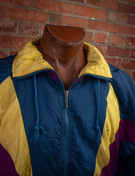 Vintage Athletic Works Nylon Bomber Jacket Purple/Blue/Yellow XL ...