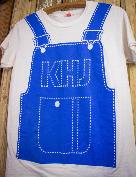 Vintage KHJ Overalls Graphic T Shirt 80s White Small – Black Shag Vintage