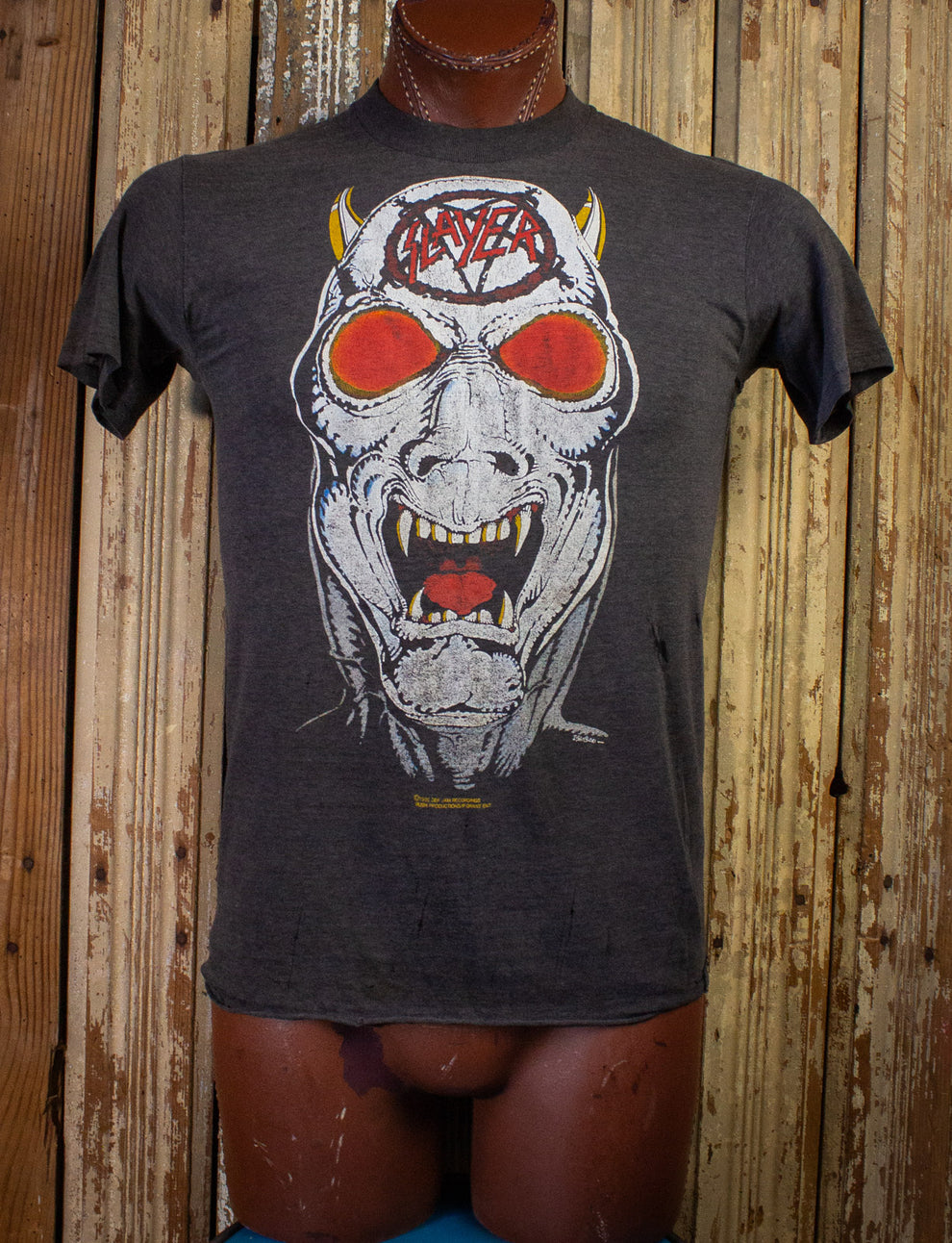 Vintage Slayer Criminally Insane Concert T Shirt 1986 Black/Grey Large ...