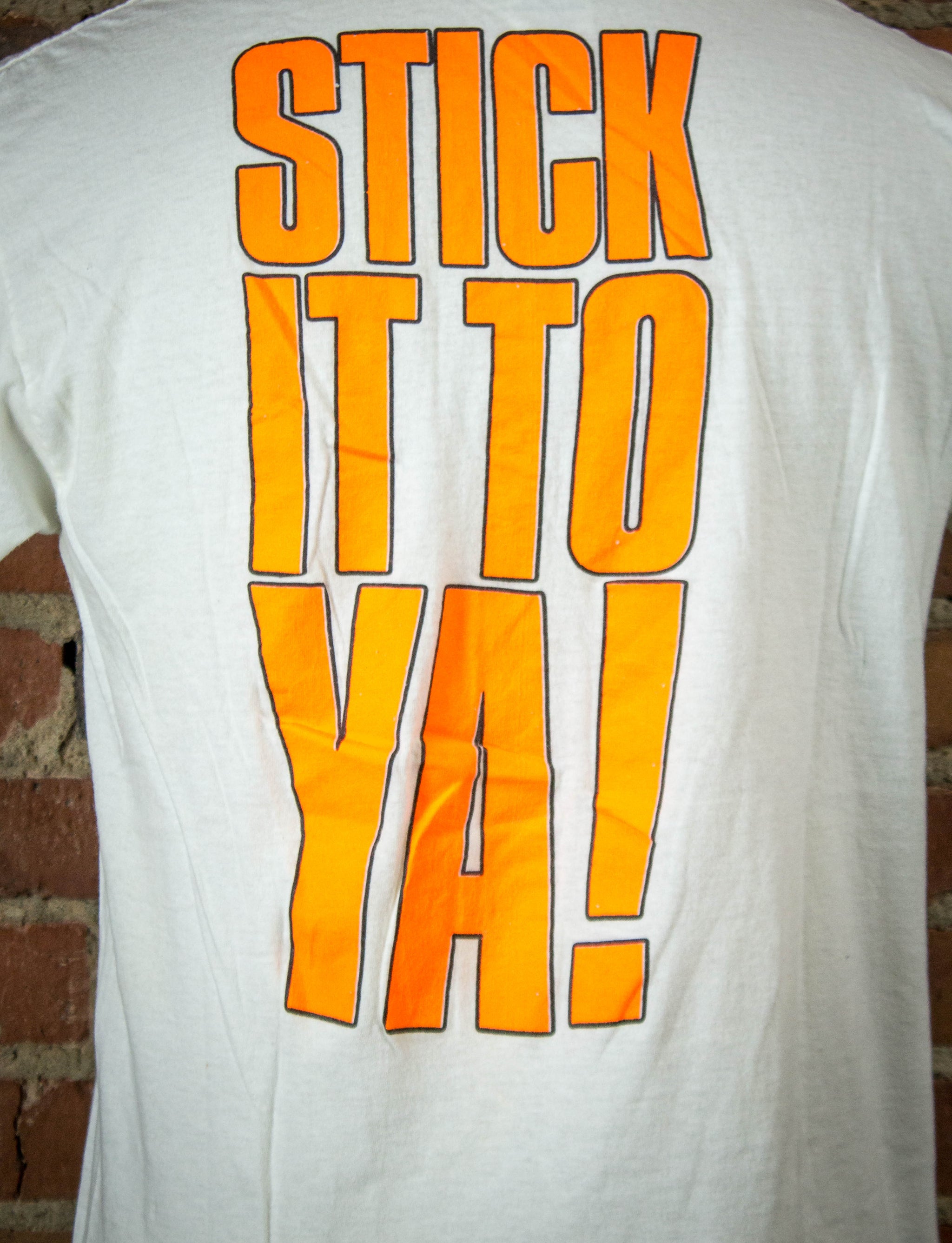 Vintage 1990 Slaughter Stick It To Ya Halloween White Concert T Shirt ...