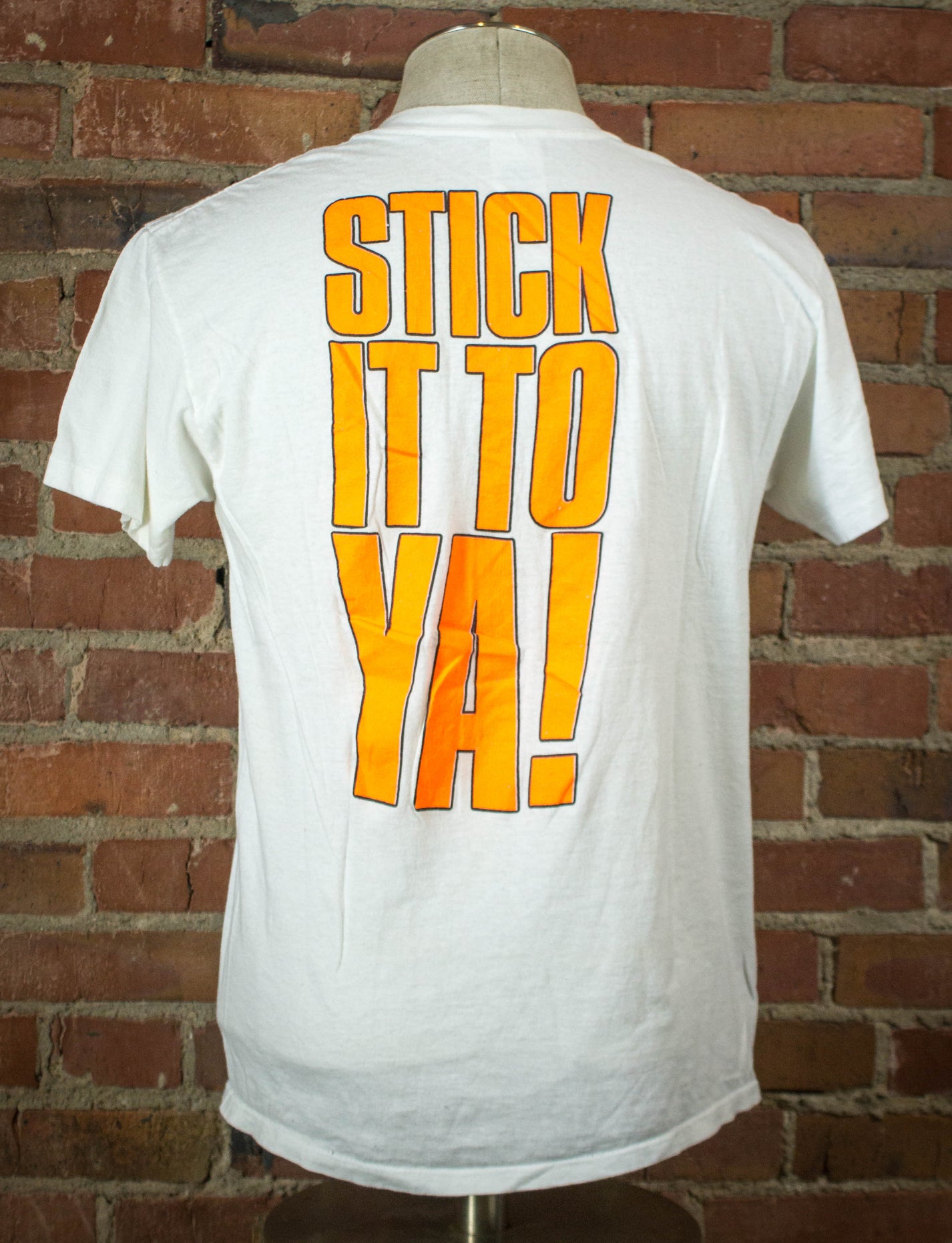 Vintage 1990 Slaughter Stick It To Ya Halloween White Concert T Shirt ...